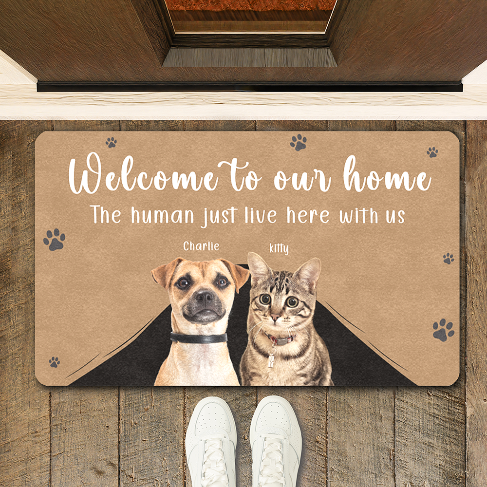 Personalised doormat dog Dog custom doormat Customized Breed Dog ...