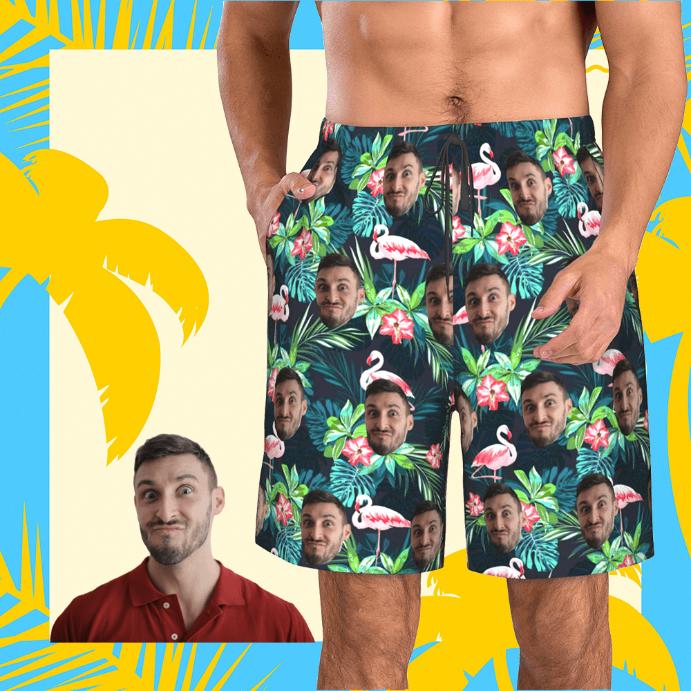 Custom Picture Swim Trunks Custom Face Swim Trunks Personalised Swim S ...